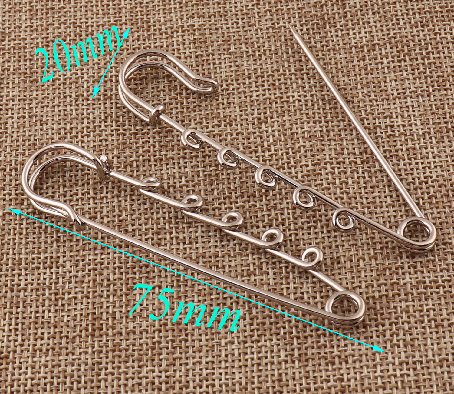 1-30 PCS Silver Safety Pins5 Loops Coil Craft Safety Pin | Etsy