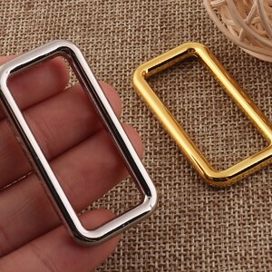 10 PCS Gold/silver Rectangle Rings,wire Rings Square Rings Rectangular ...