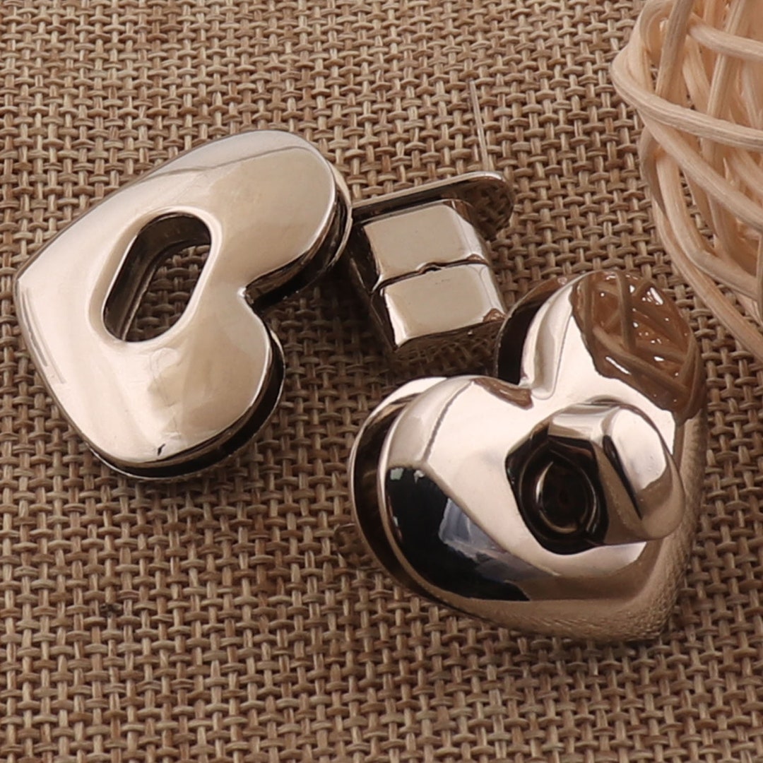 6 Silver Purse Locks,heart Shape Twist Closure Lock,purse Twist Lock ...