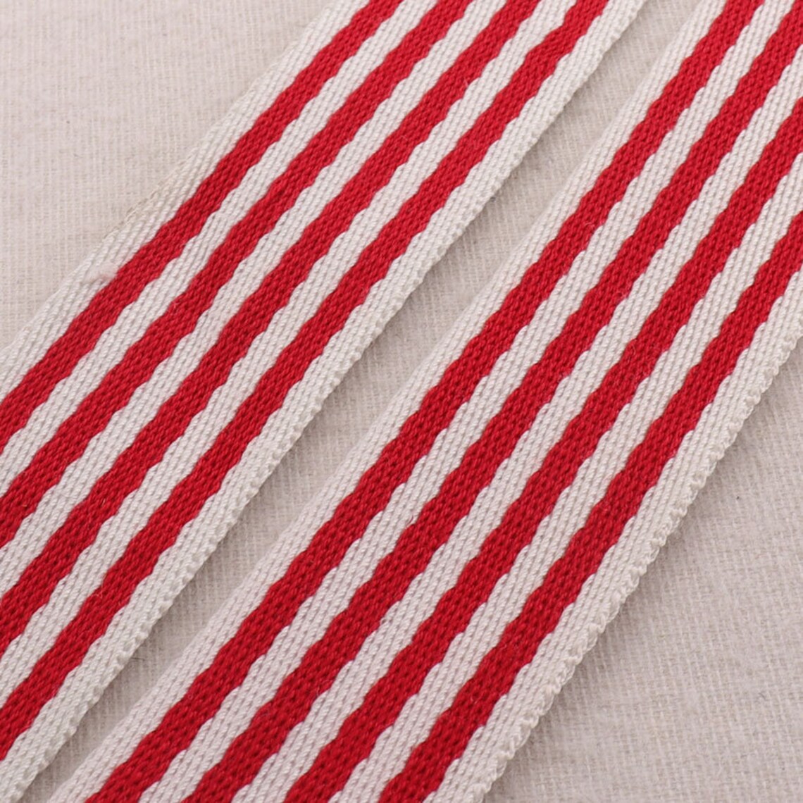Bag Purse Red White Straps Striped Webbing Ribbon Twill White | Etsy