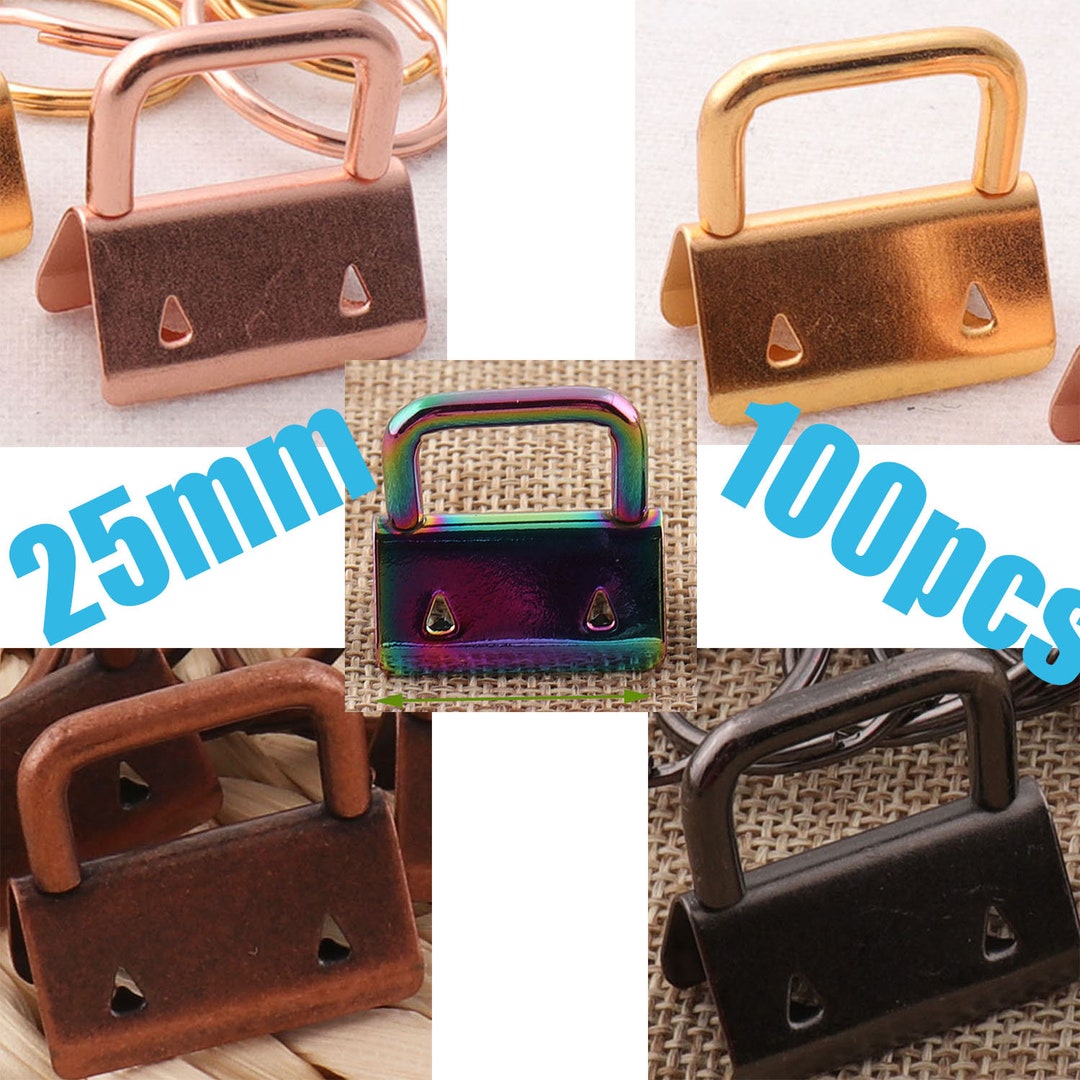 50-100 Sets Key Fob Hardware With Key Rings,1" Rose Gold/gold/rainbow ...