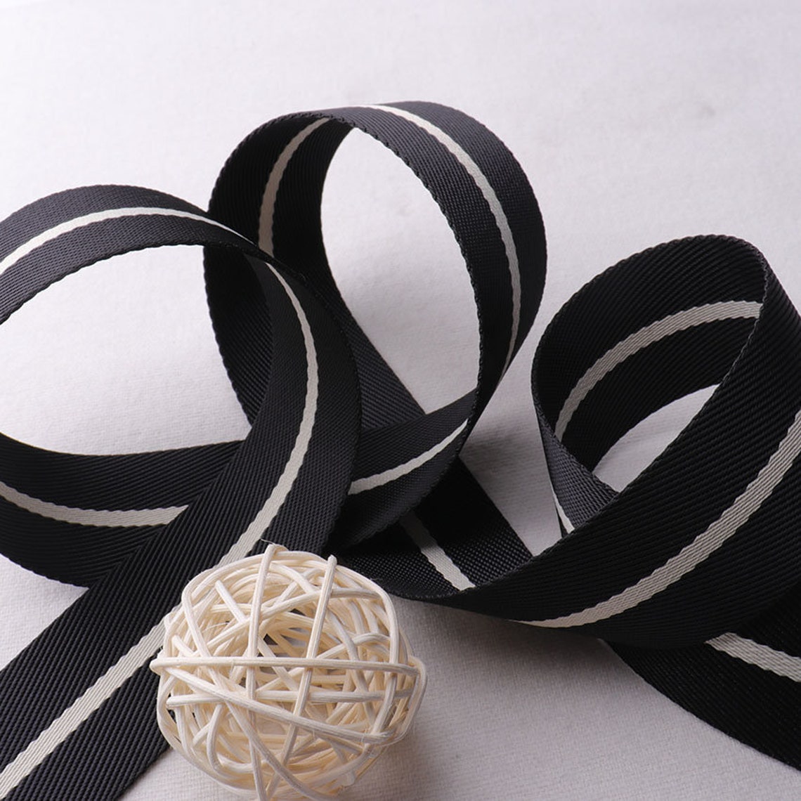 32mm Black White Stripe Nylon Webbing1.25purse Strap - Etsy