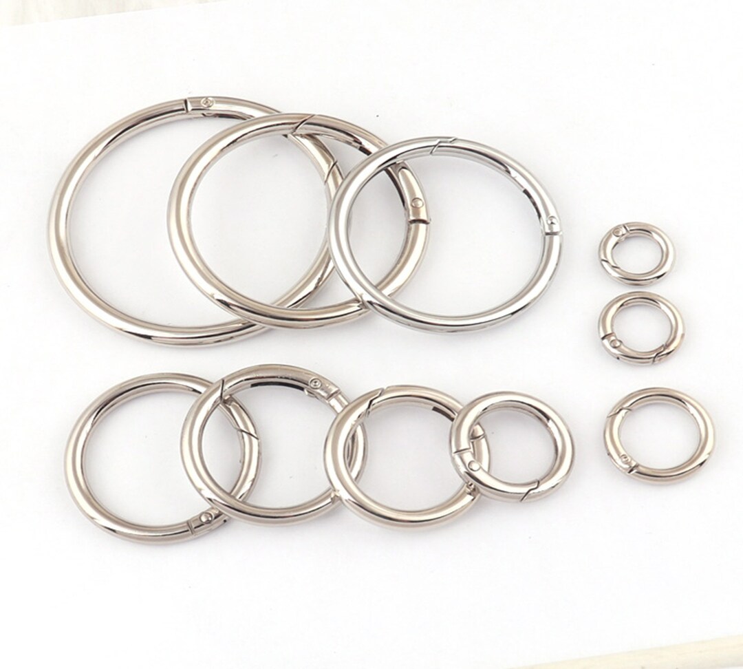 4pcs Silver Spring Gate Ring Metal Spring O Rings Clasps Purse O Ring ...