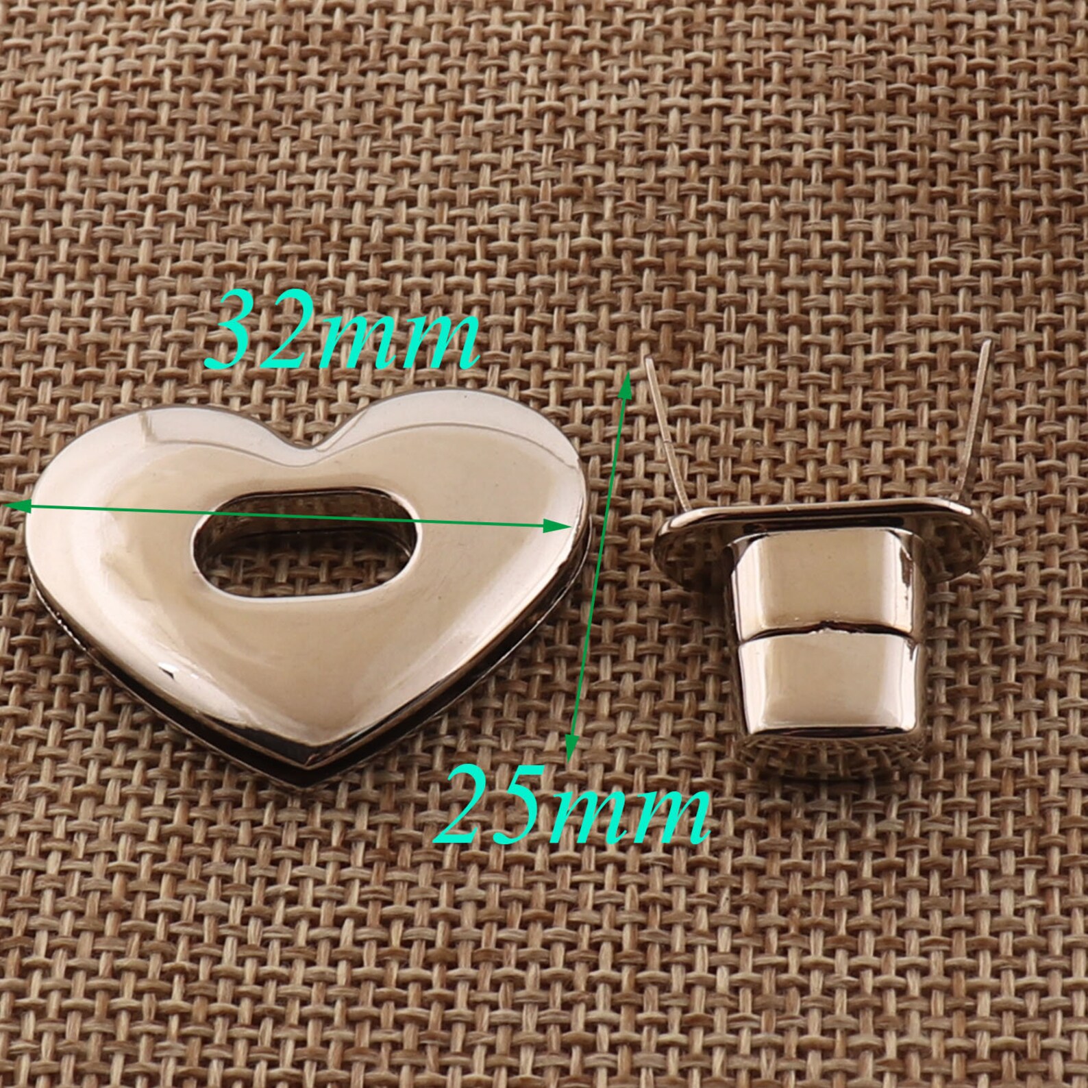6 Silver Purse Locks,heart Shape Twist Closure Lock,purse Twist Lock ...