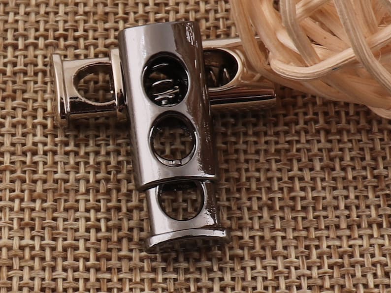 20 PCS Silver/black Double Barrel Toggle Cord Lockstopper - Etsy