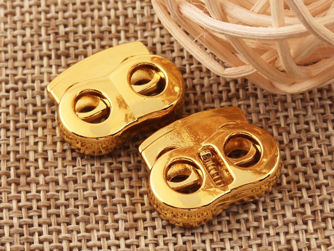 4-12 PCS Gold Double Barrel Toggle Cord Lock,cylinder Stopper Toggle ...