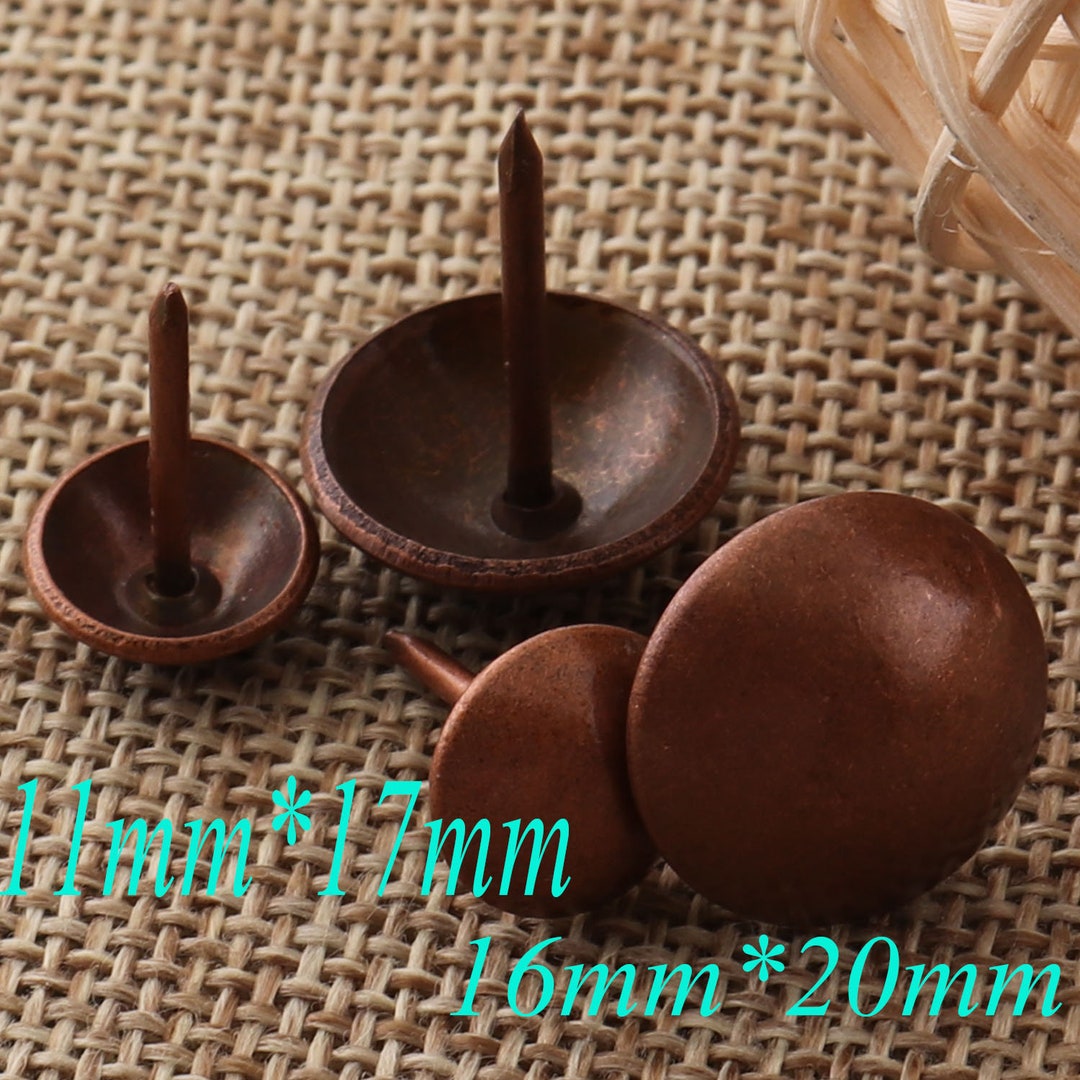 100 Pcs Upholstery Tacks,11mm/16mm Copper Nailhead Tacks,rivets ...