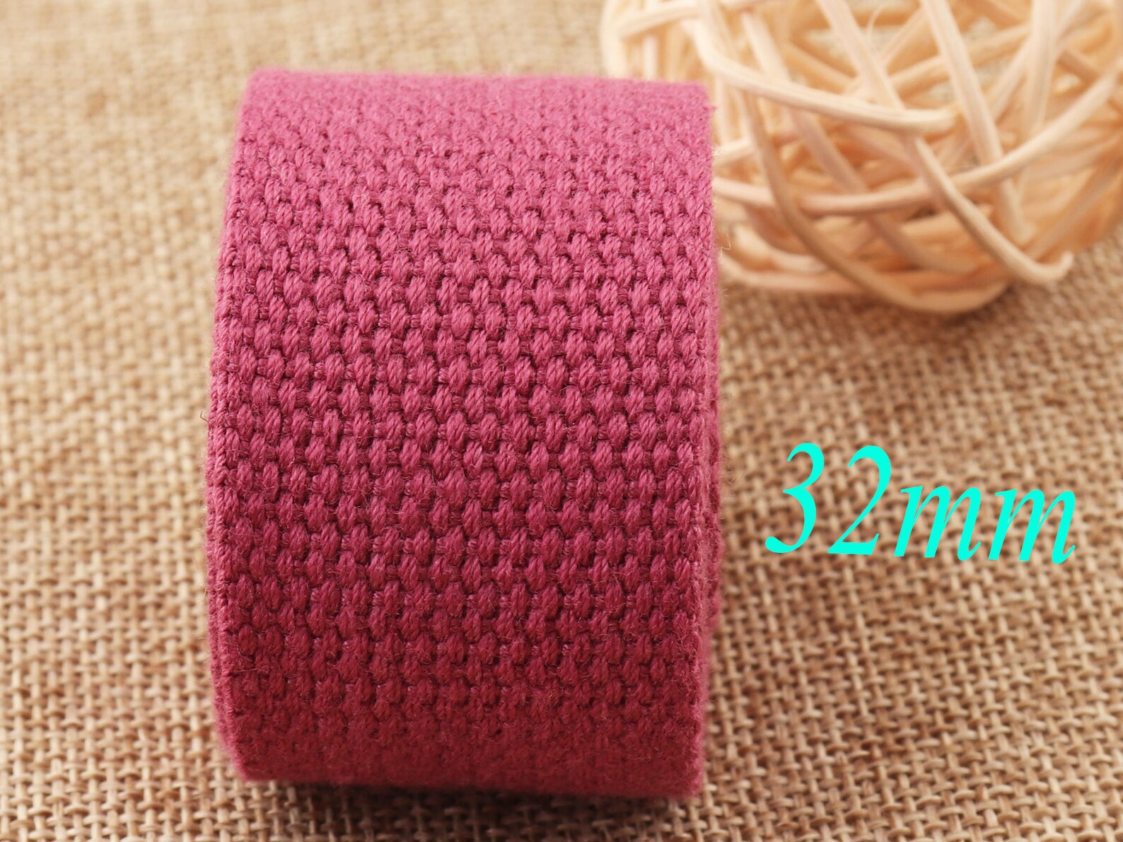 32mm Solid Fuchsia Color Webbingcotton Soft Webbing - Etsy
