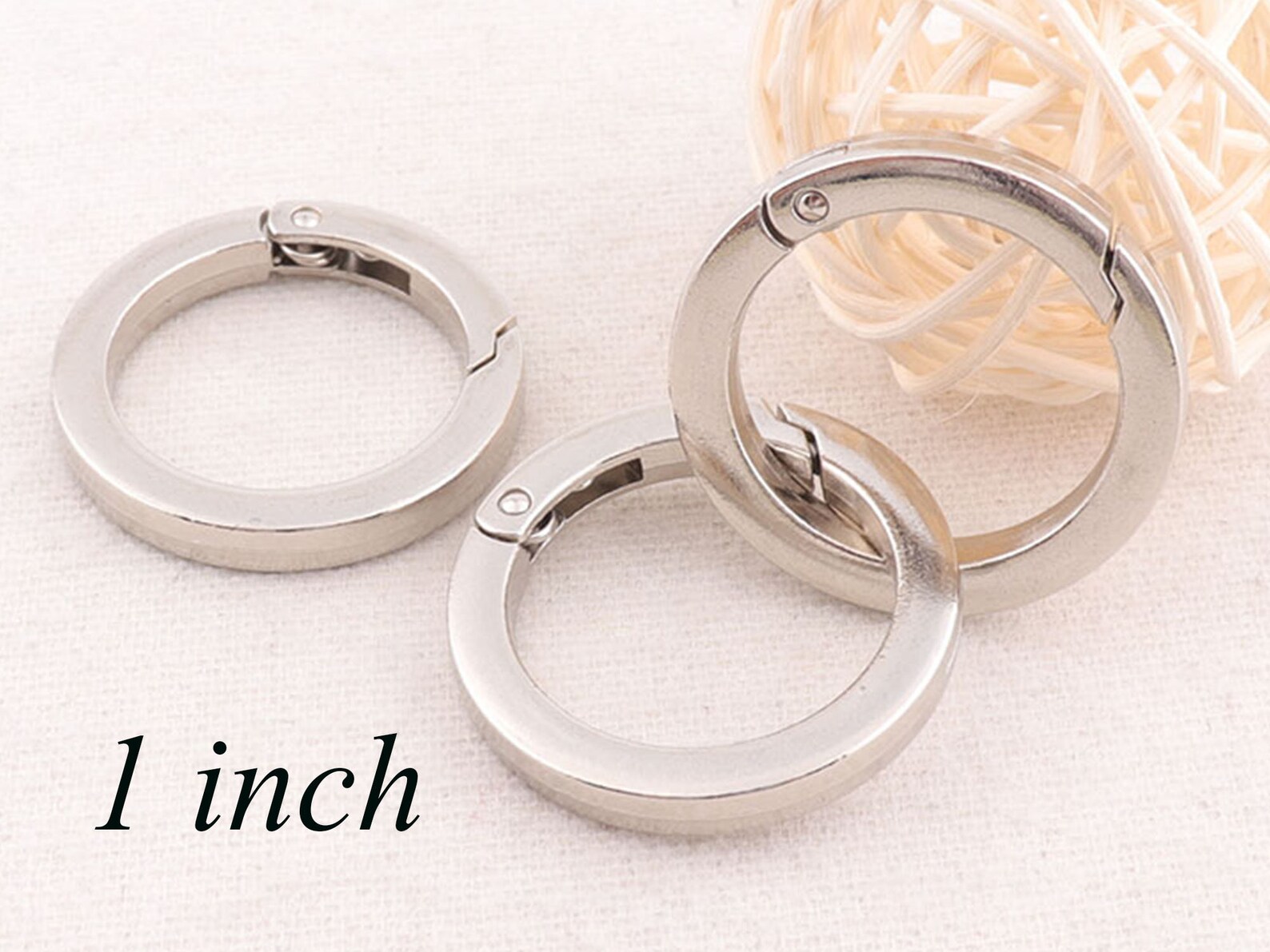 2-6 PCS Silver Spring RingsPush Gate Snap Open Hook Spring | Etsy