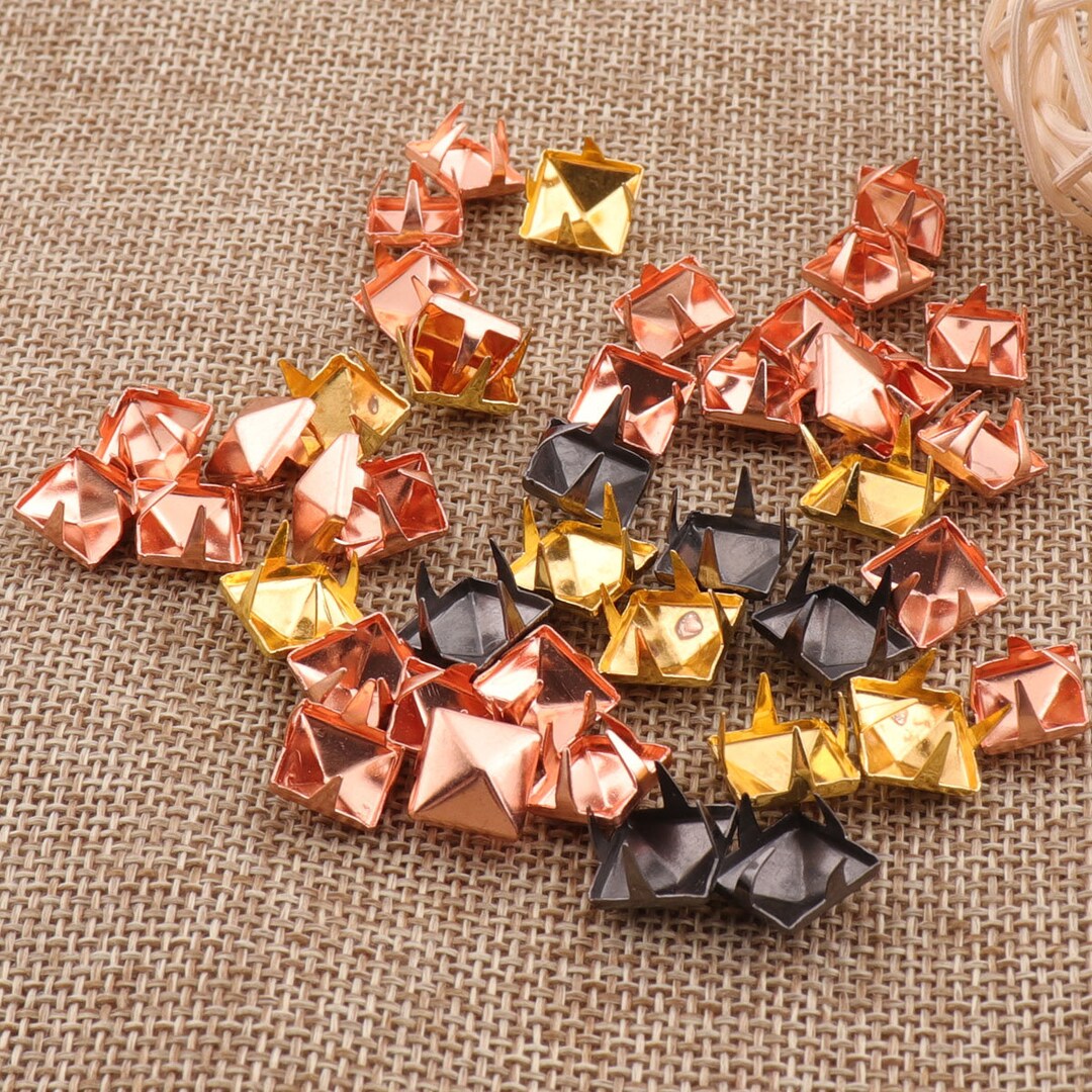 Nailhead,gold/black/rose Gold Rivets 100 PCS 3/8"(9mm/10mm)pyramid ...
