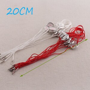 100 PCS Red/white Nylon Button Hang Tag String,round Metal Fastener ...