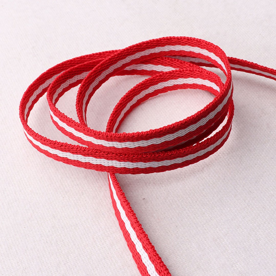 Ribbon,3/8"(10mm) Red/white Narrow Stripe WEBBING ,great for Gift ...