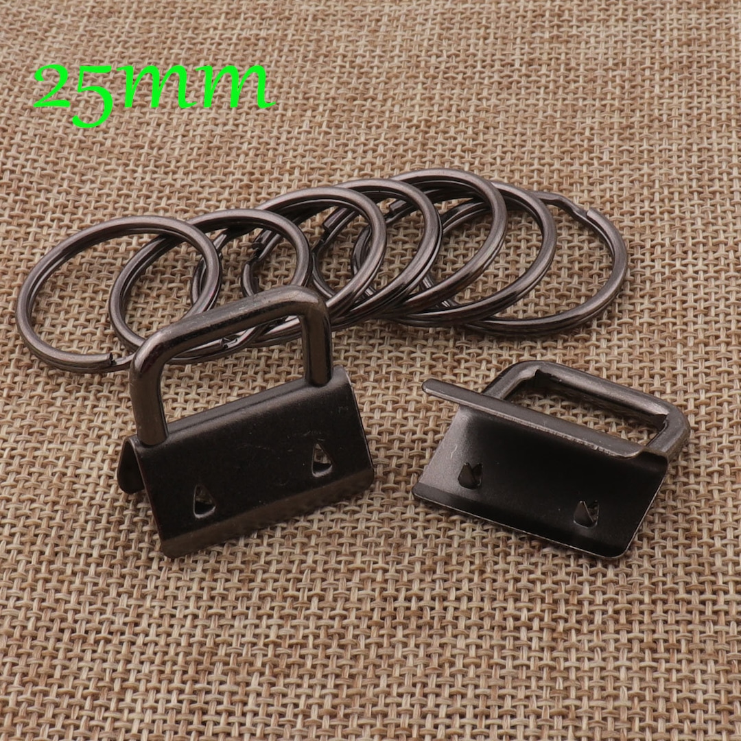 10 Sets,key Fob 1"(25mm),black Key Fob Hardware With Ring,for Webbin ...