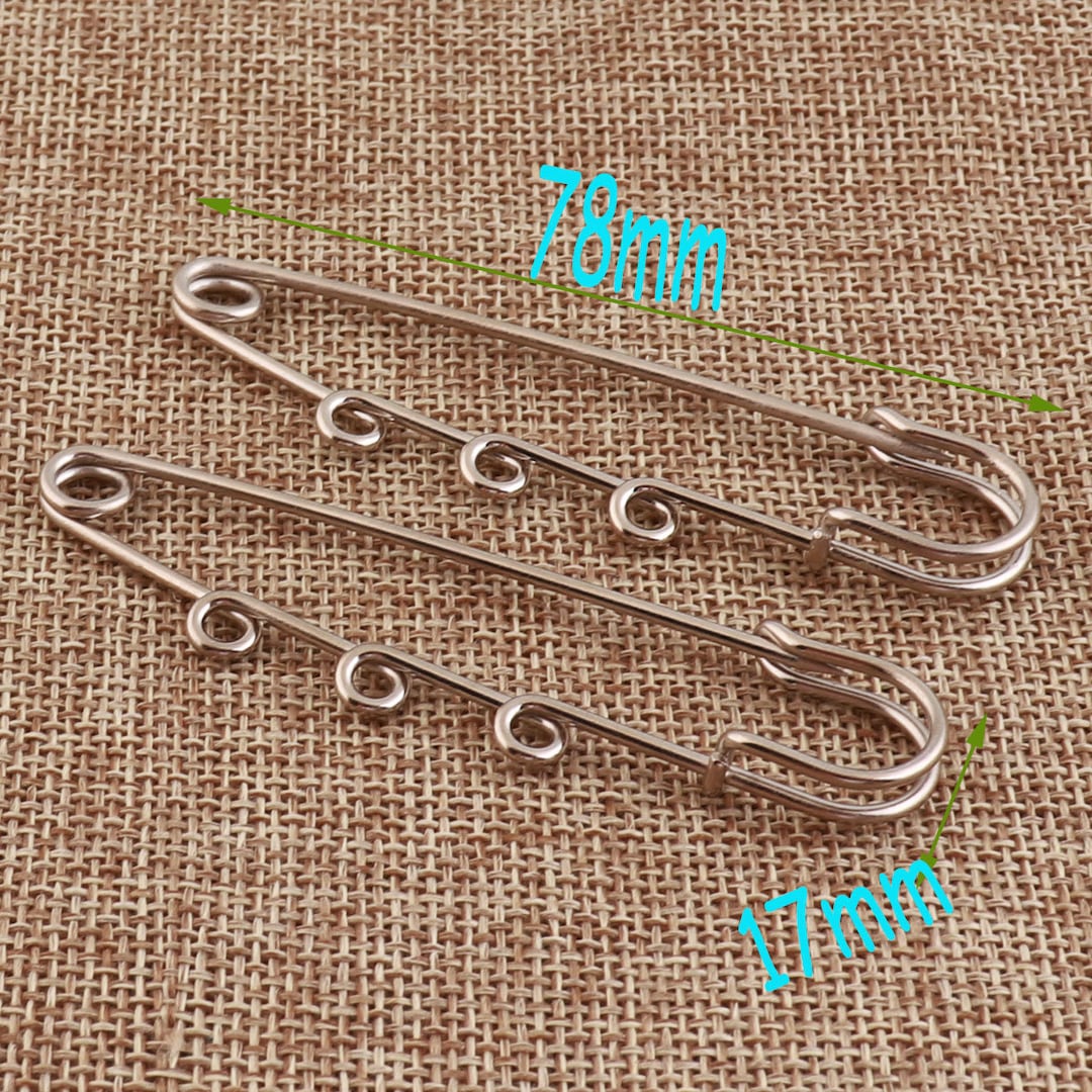 20 Safety Pins SILVER 3"(77mm)craft Safety Pin Brooch Stitch Metal ...