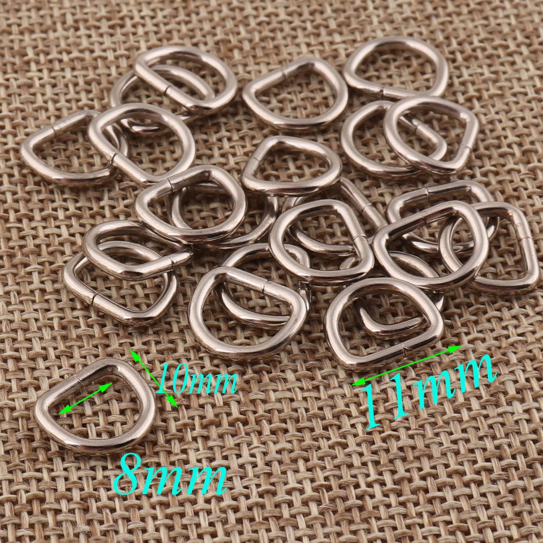 50 PCS MINI Silver Metal D Ring Buckles,d Rings D Ring Belt D-ring ...