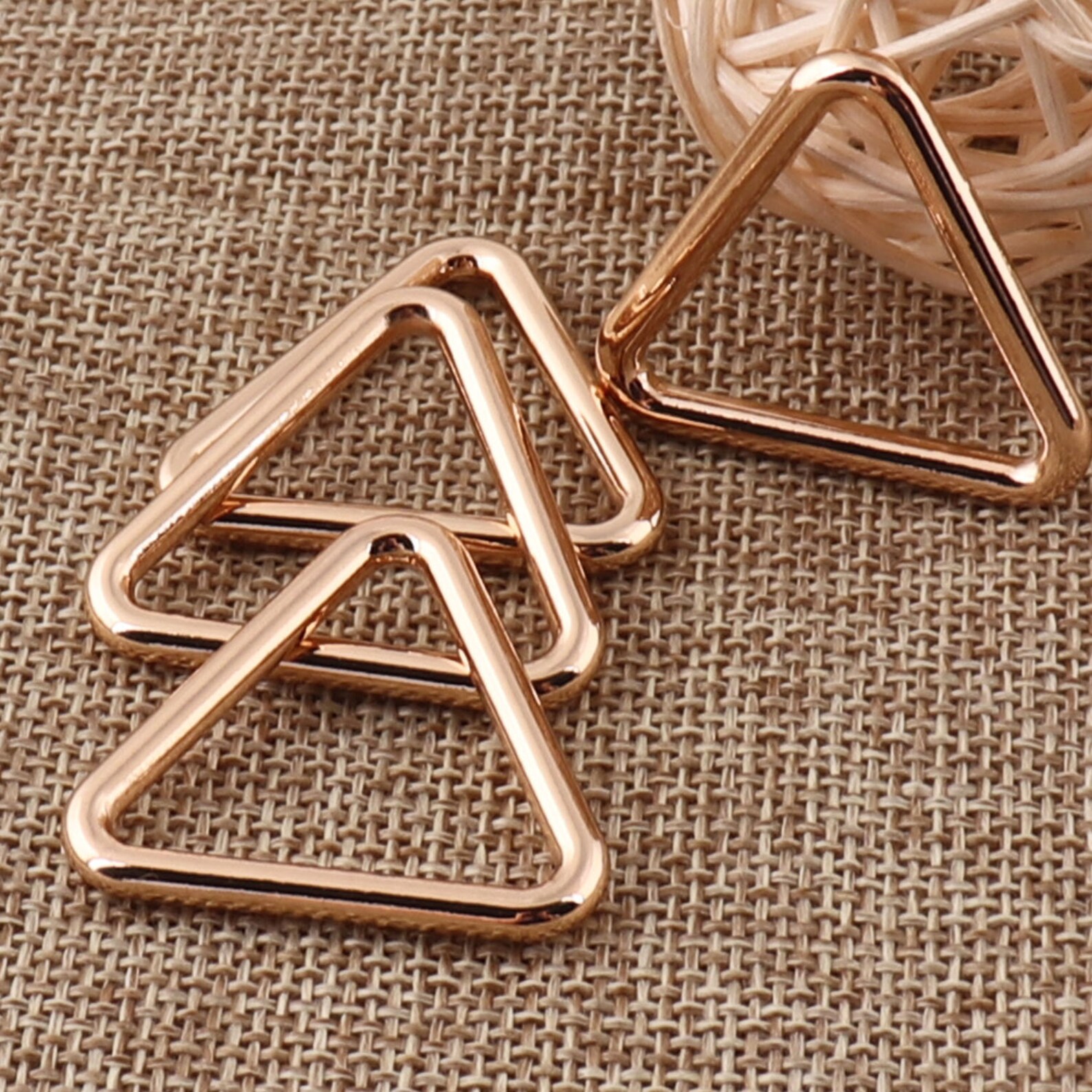 2-10 Triangle Rings,slide Buckles,pale Gold 1"fasteners Belt Buckle ...