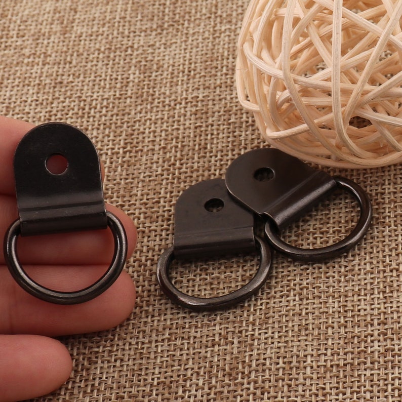 10 Pcs Black Webbing Clips With D Rings D-ring Puller,rectangle Face ...