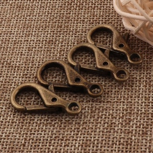 30 Antique Bronze Spring Clasp,self Closing Clasp,lobster Claw Clasp ...