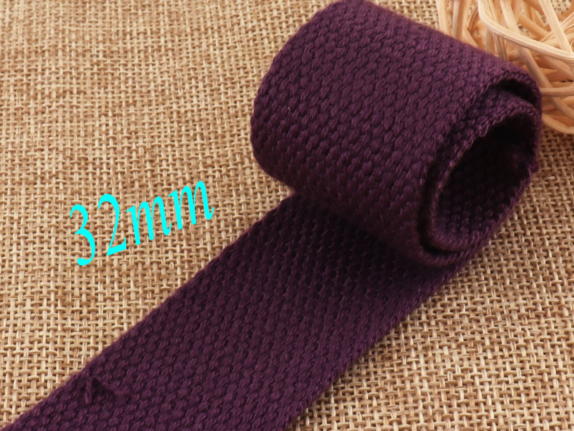 32MM Cotton Webbing,solid Dark Purple Webbing Soft Belt Webbing,key Fob ...