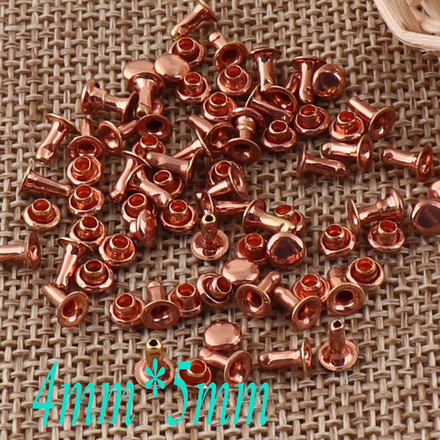 300setsround Rivets4mm MINI Rose Gold Double Cap - Etsy