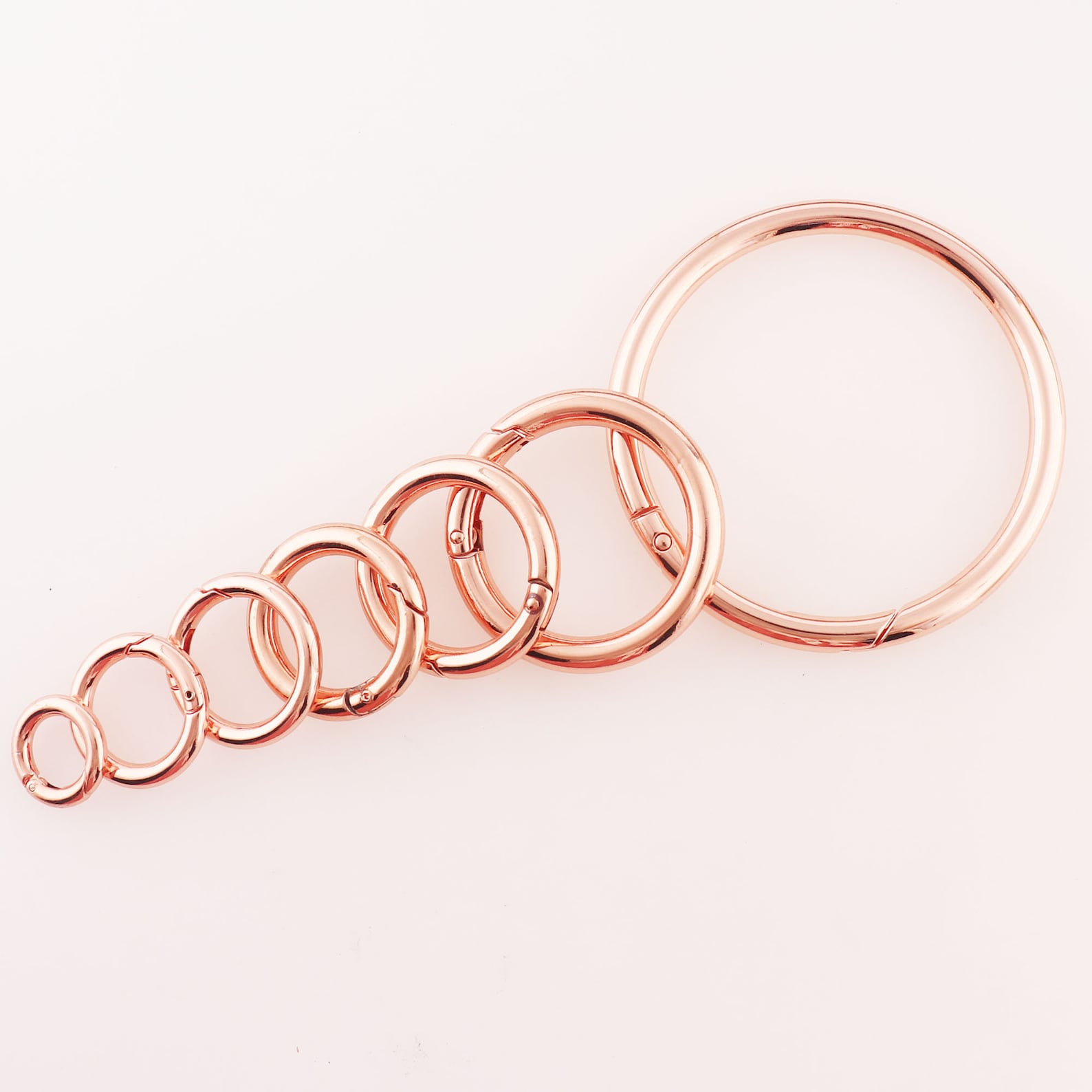 6 PCS Rose Gold Spring Rings,spring Gate Ring,o-rings,push Gate O Rings ...