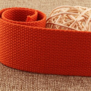 1 1/2" Cotton Webbing,solid Orange Webbing Key Fob Soft Webbing ...