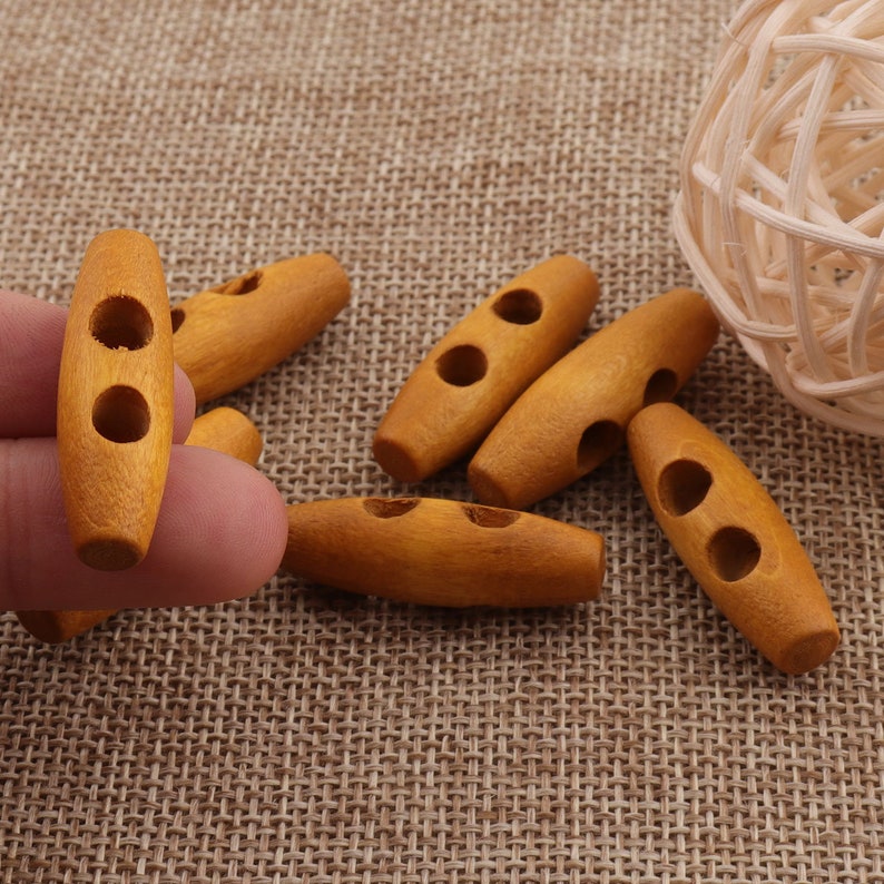 20PC toggle Wooden Buttons yellow Large Wooden Buttons1 - Etsy