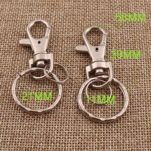 Keychain 2 3/8"(60mm)o Rings Personalized Silver Key Chain Swivel ...