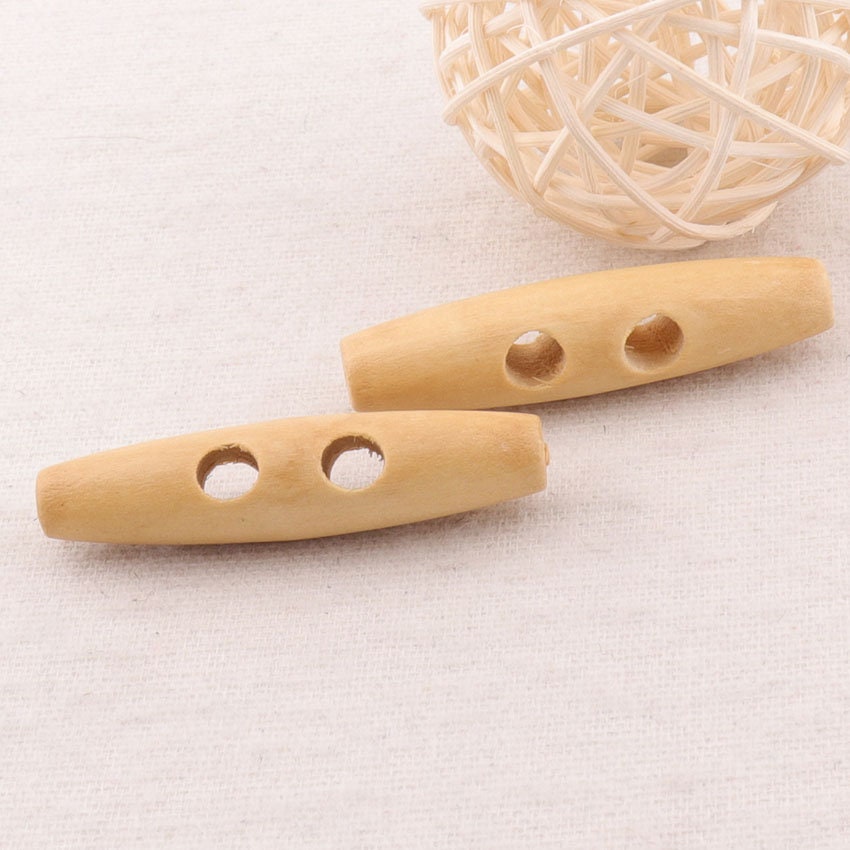 10pcs Pale Yellow Large Toggle Buttons Wooden2 Inches DIY | Etsy