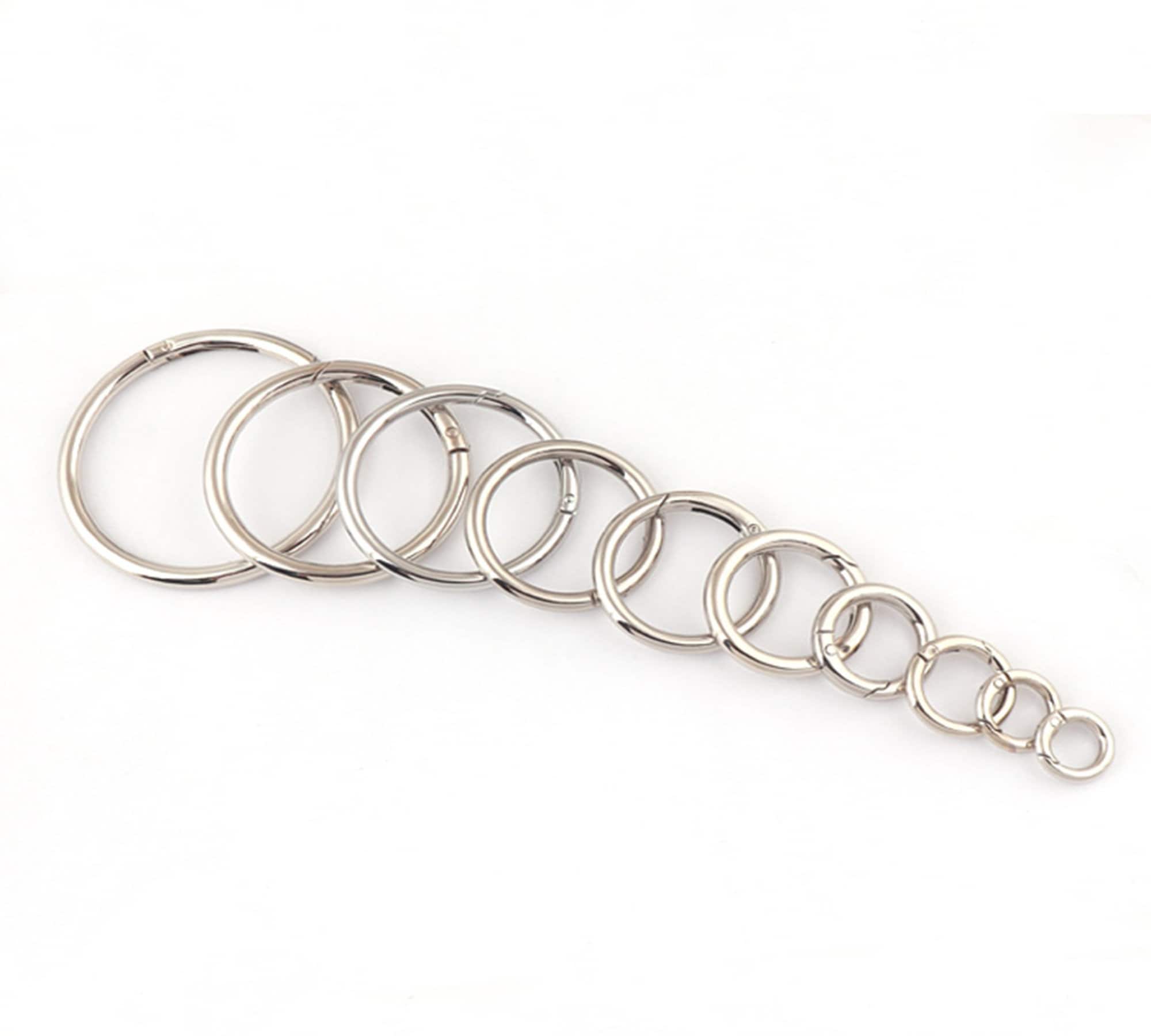 4pcs Silver Spring Gate Ring Metal Spring O Rings Clasps Purse O Ring ...
