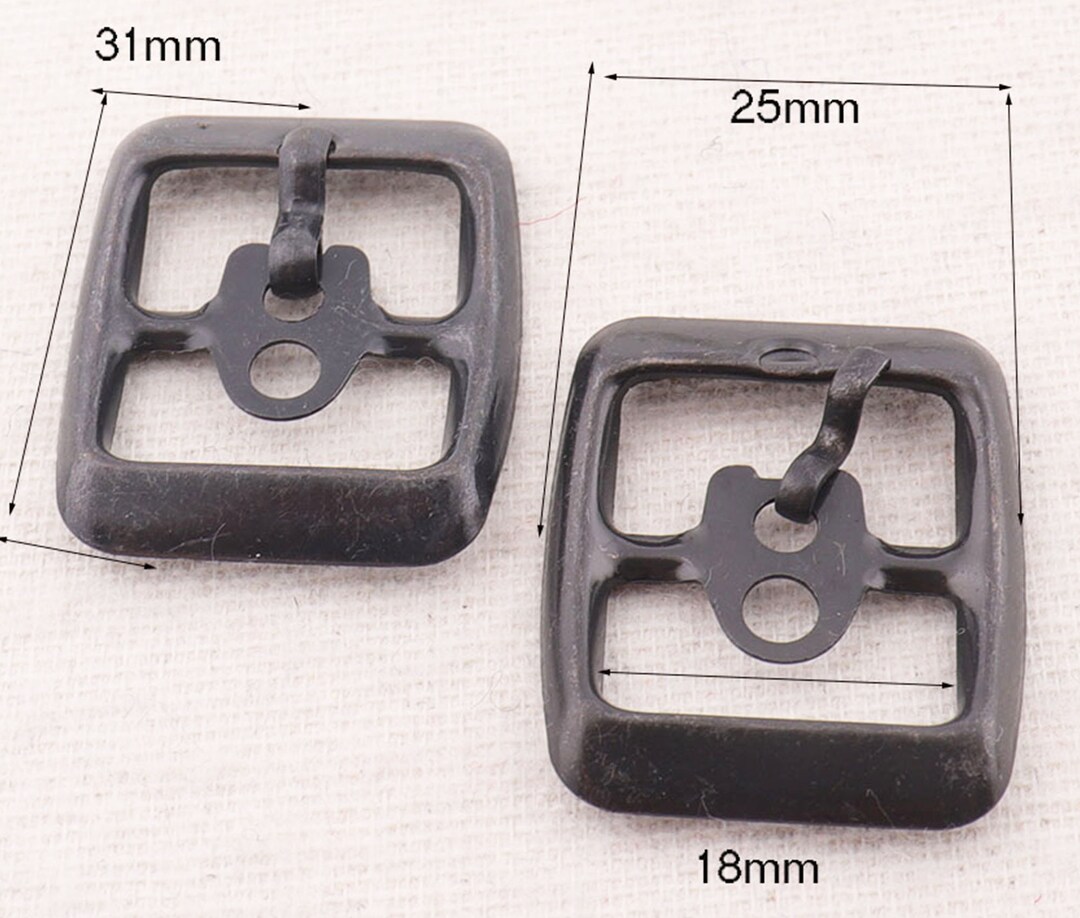40 PCS Black Square Center Bar Buckles,strap Buckle Fasteners Belt ...