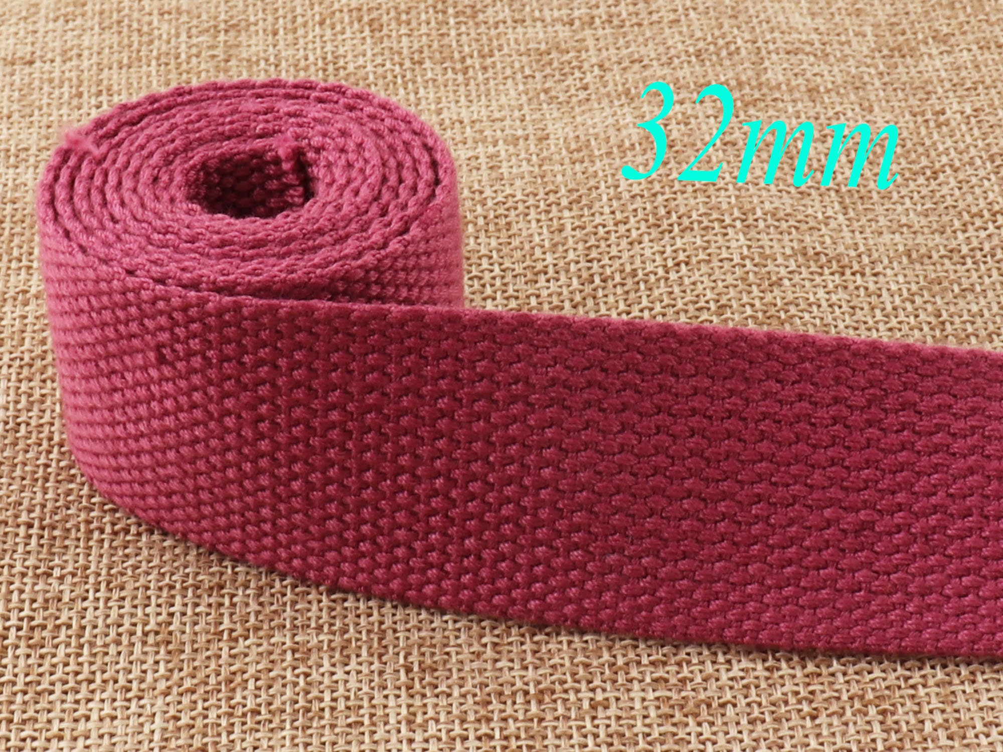 32mm Solid Fuchsia color webbingCotton Soft Webbing | Etsy