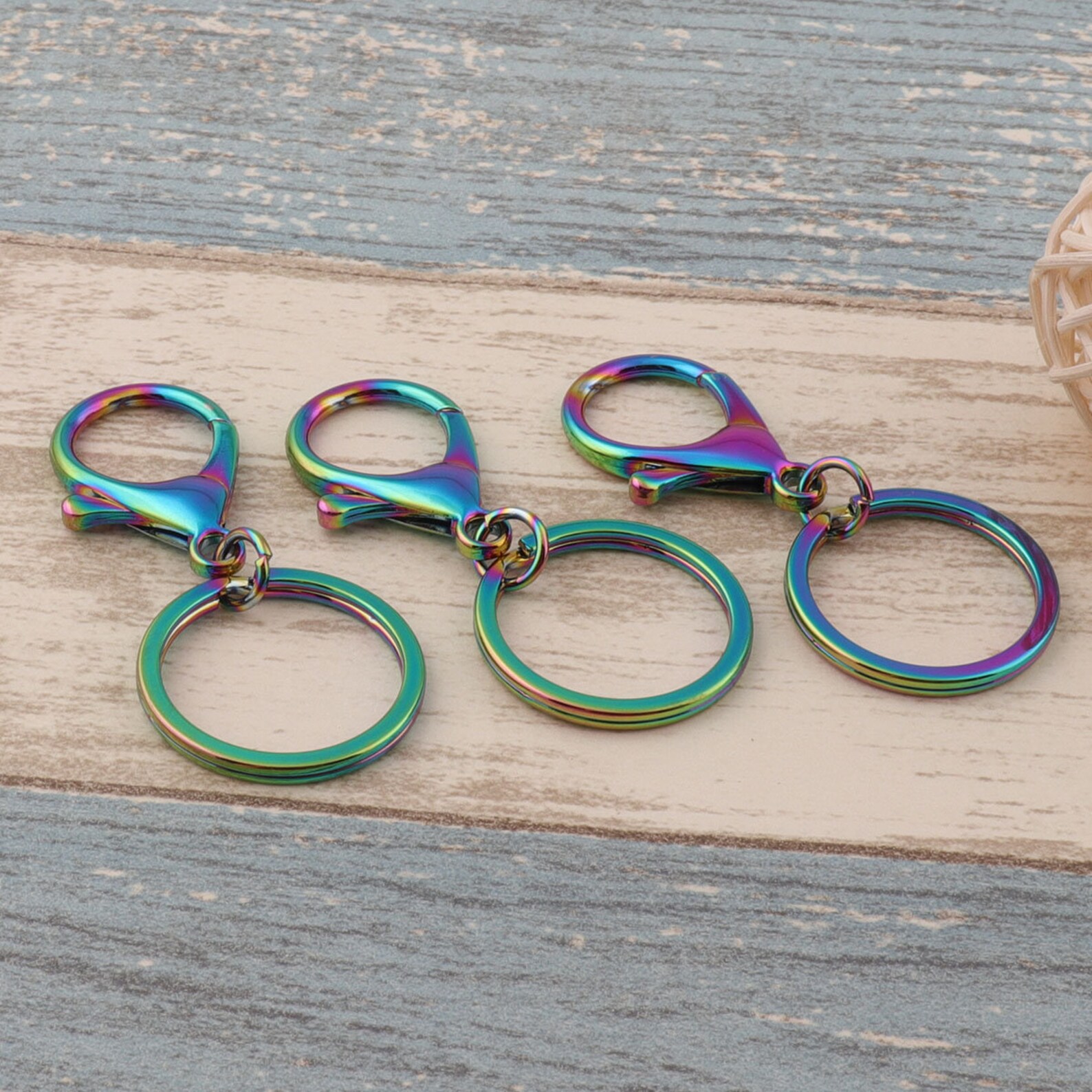 1"(25mm)rainbow Key Chain O-rings Personalized Multicolored Parrot Hook ...