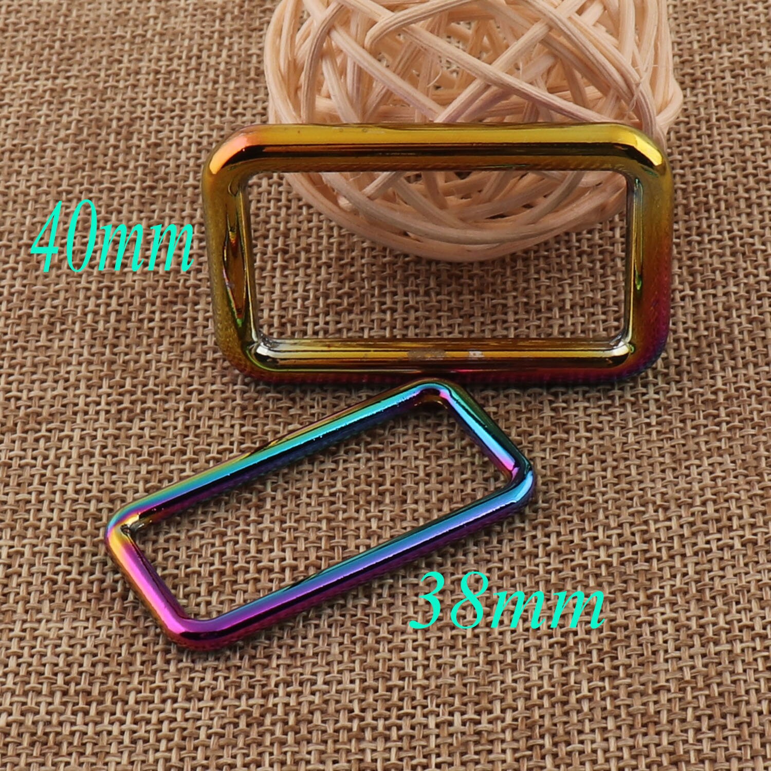 8 Pcs Rainbow Rectangle Rings1.5 Webbing Purse - Etsy