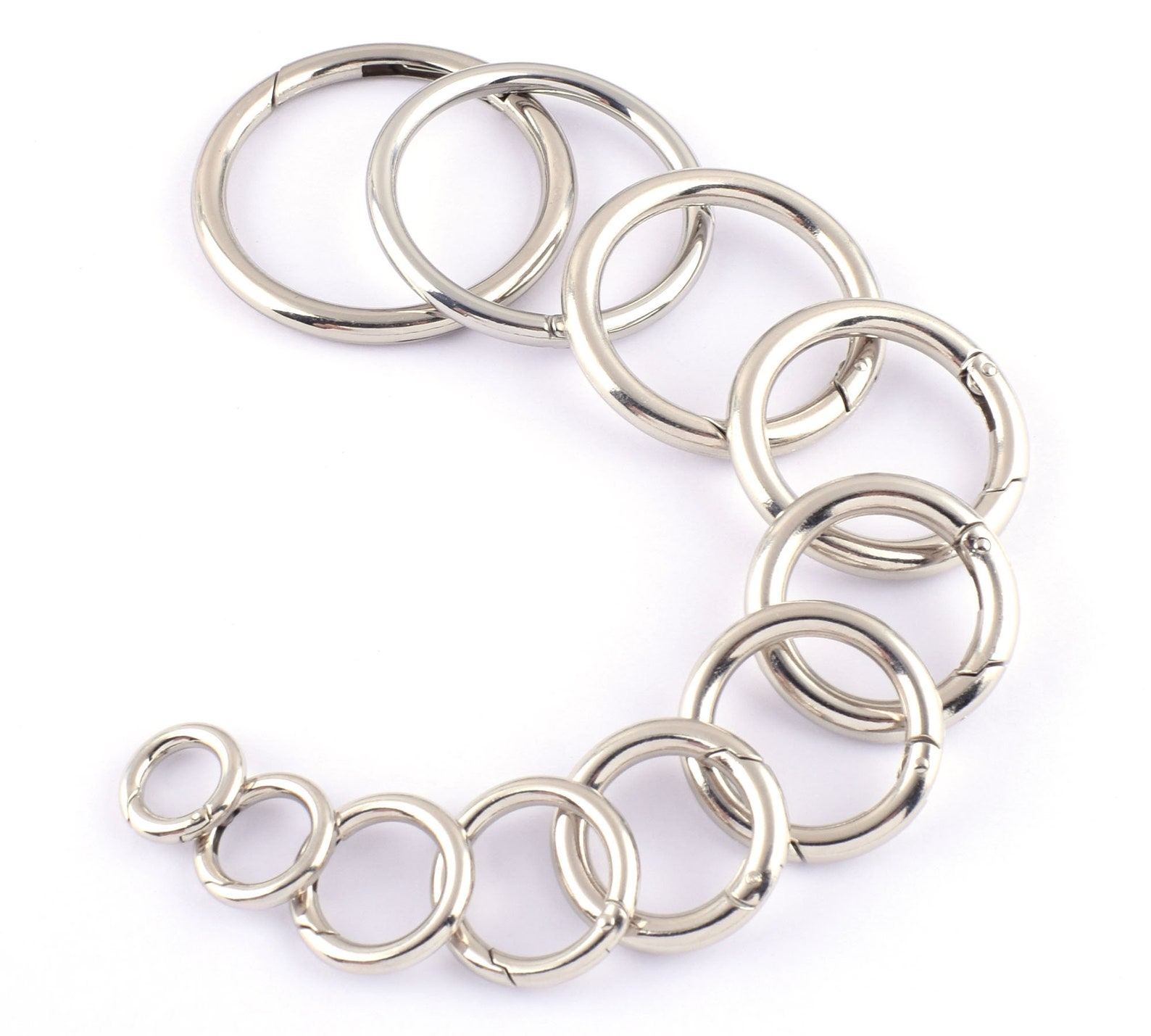 Silver Spring Gate Ring Metal Spring O Rings Clasps Purse O Ring Push ...