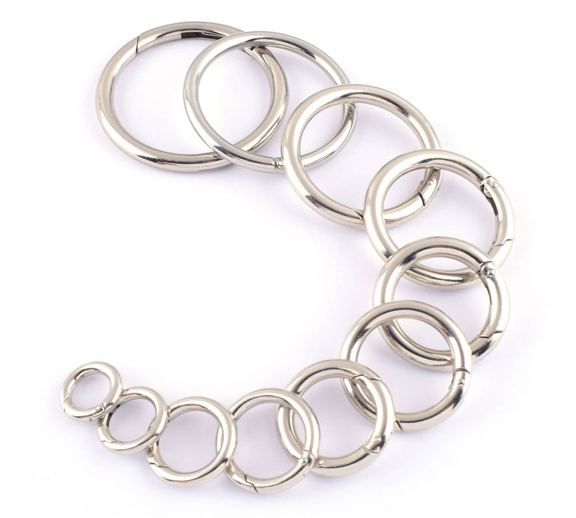 Silver Spring Gate Ring Metal Spring O Rings Clasps Purse O Ring Push ...
