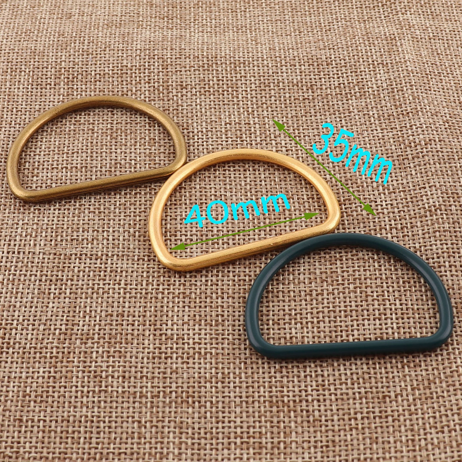 D Ring Buckles 10 Pcs,40mm Bronze/green/gold D Rings Webbing Purse Bag ...