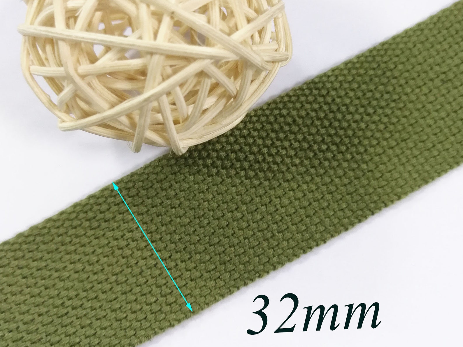 Solid Green Color Cotton Soft Webbing Belt,webbing Keychain Polyester ...