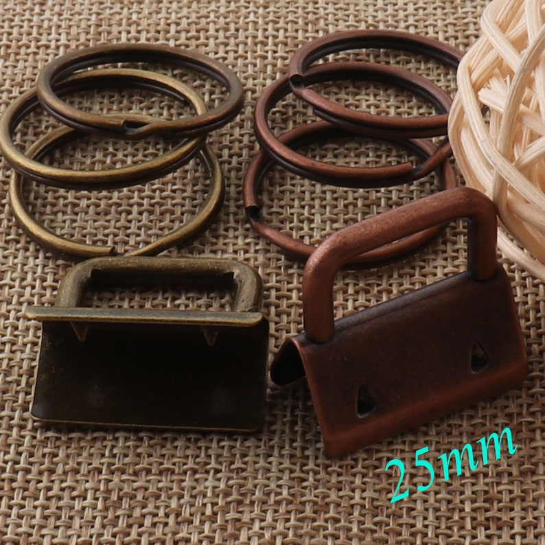 40 Key Fob Hardware With Key Rings,1"(25mm)copper/ Antique Bronze Key ...