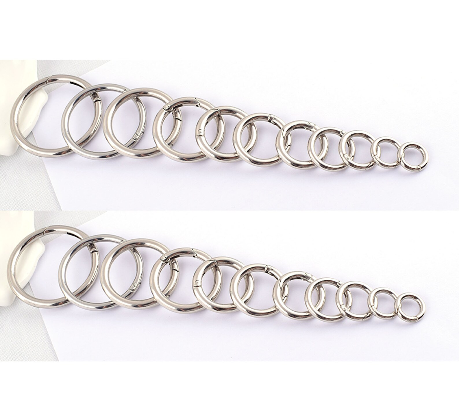 Silver Spring Gate Ring Metal Spring O Rings Clasps Purse O Ring Push ...