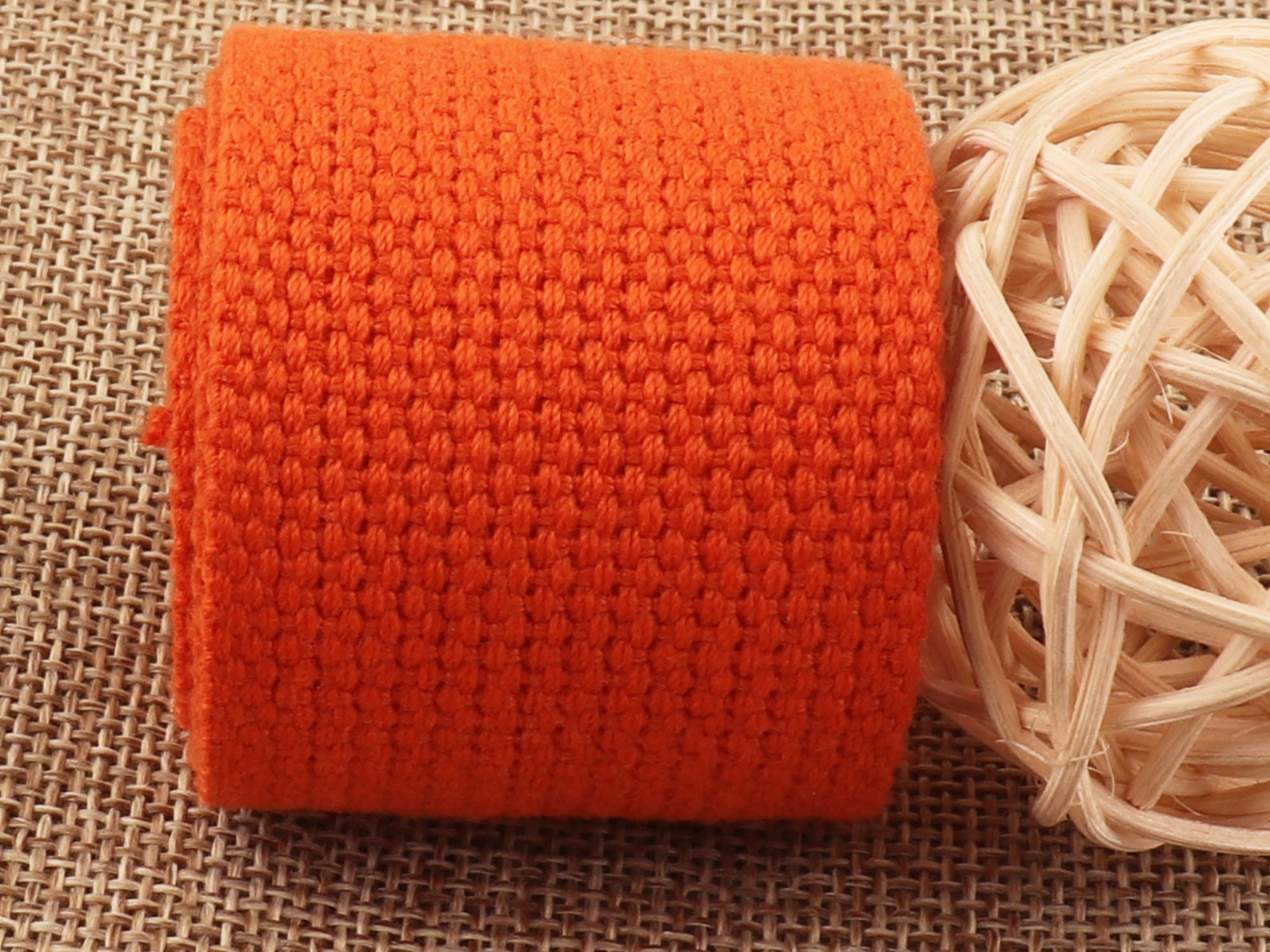 1 1/2" Cotton Webbing,solid Orange Webbing Key Fob Soft Webbing ...