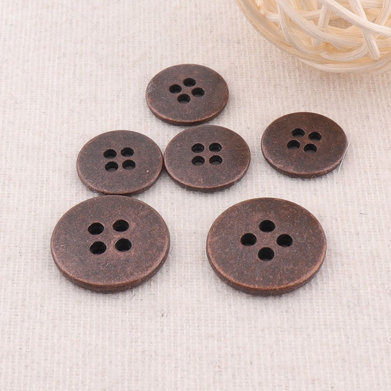 10pcs/20pcs Small Ancient Copper Metal Buttons 4 Holes,coat Sweater ...