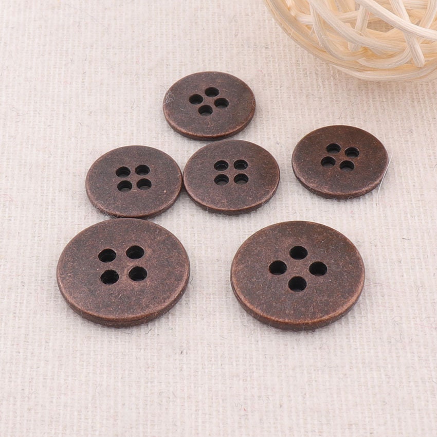 10pcs/20pcs Small Ancient Copper Metal Buttons 4 Holes,coat Sweater ...