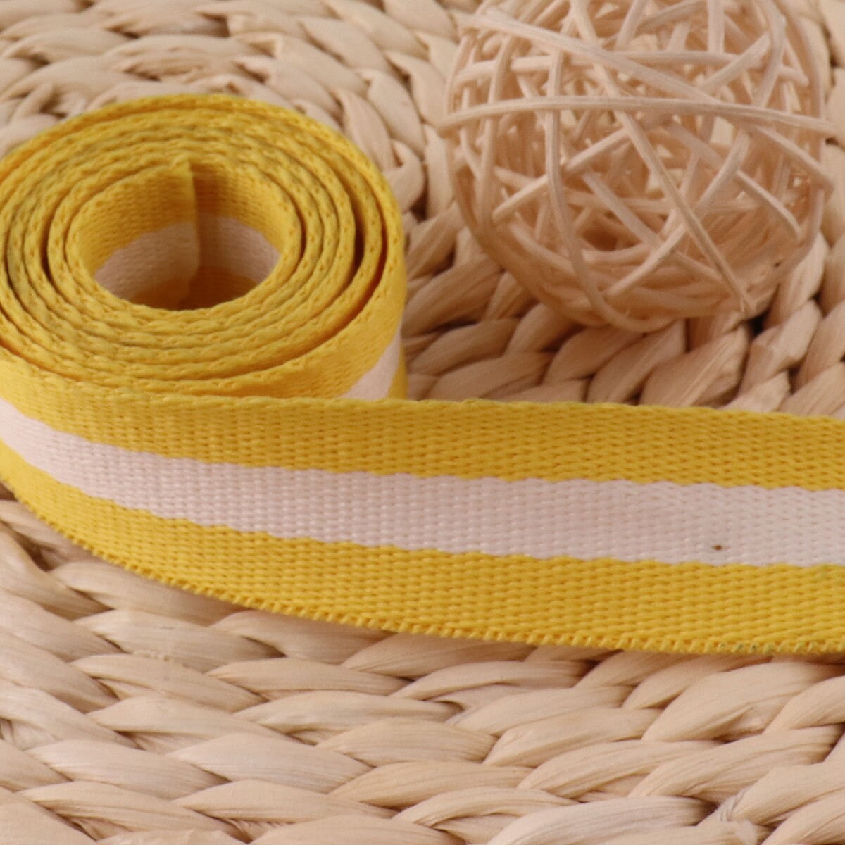 1 Webbing Yellow White Striped Nylon Webbingsoft | Etsy