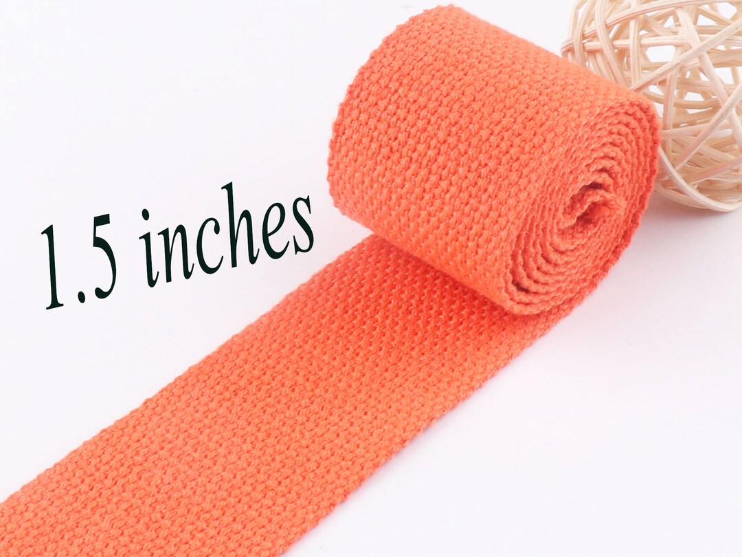 1 1/2" Cotton Soft Orange Webbing,key Fob Webbing Belt Webbing Lanyard ...