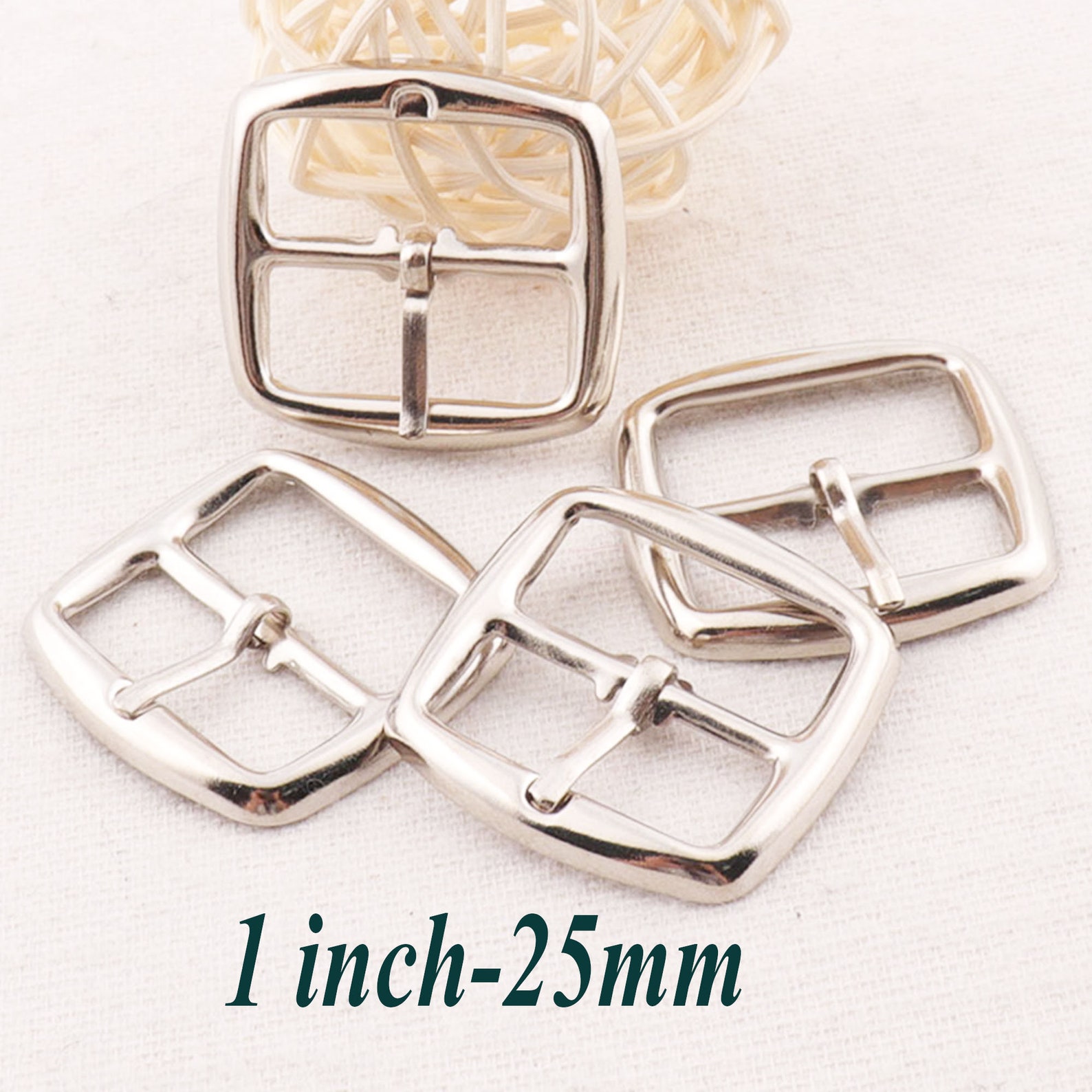 10 Pcs Silver Buckles,strap Buckle Fasteners Belt Buckle Square Center ...