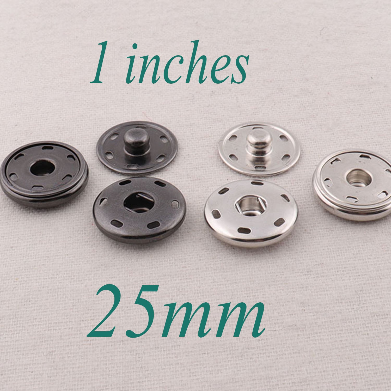 15 Sets-snap Buttons-125mmsilver/black Snap - Etsy