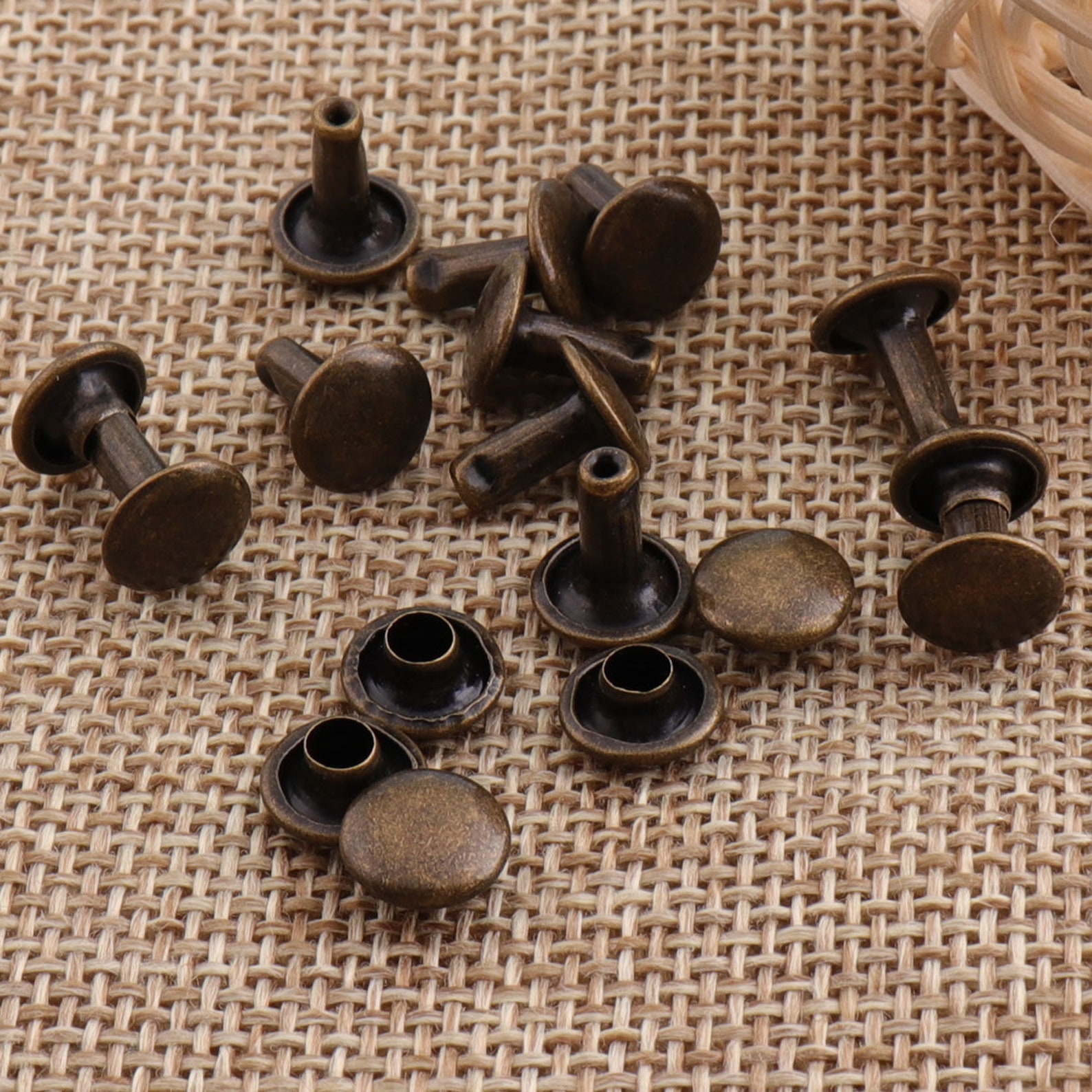 200setsdouble Cap Rivet5/168mmantique Bronze Dome | Etsy