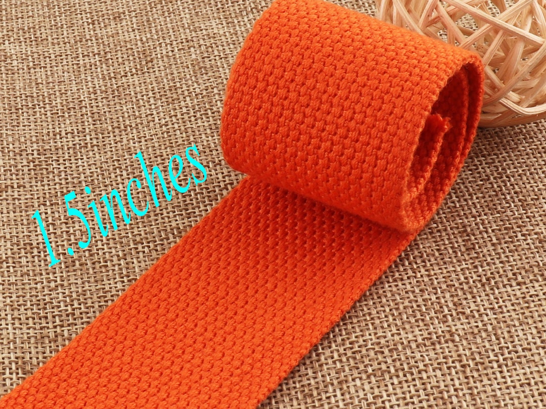 1 1/2" Cotton Webbing,solid Orange Webbing Key Fob Soft Webbing ...