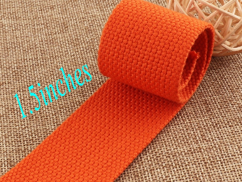 1 1/2 Cotton Webbingsolid Orange Webbing Key Fob Soft - Etsy